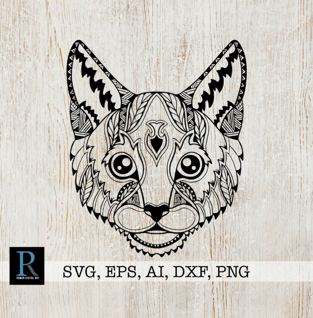Zentangle Cat SVG, Mandala Cat SVG, Single Layered - Etsy