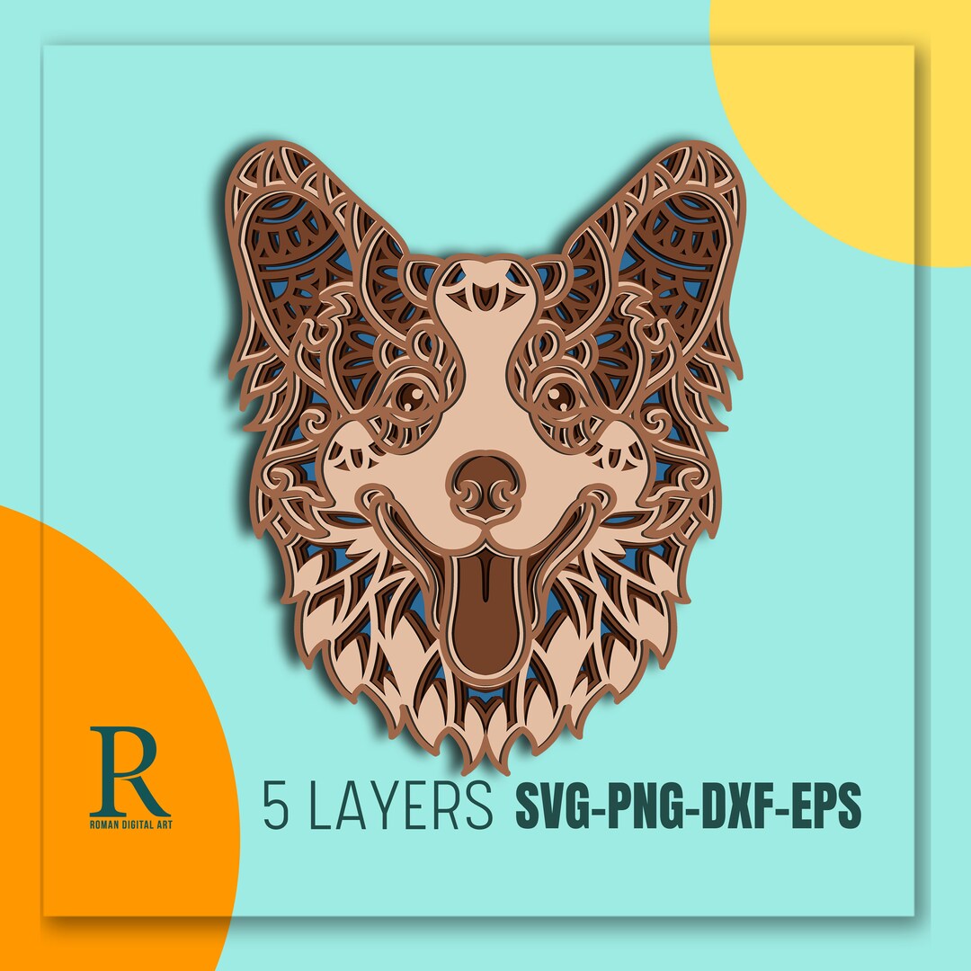 Corgi Mandala SVG File, 3D Multilayered Mandala SVG Corgi, Corgi ...
