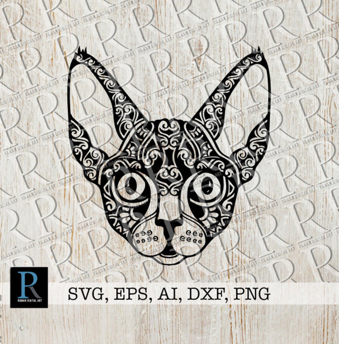 Zentangle Devon Rex Cat, Devon Rex Cat SVG, Mandala Devon Rex ...