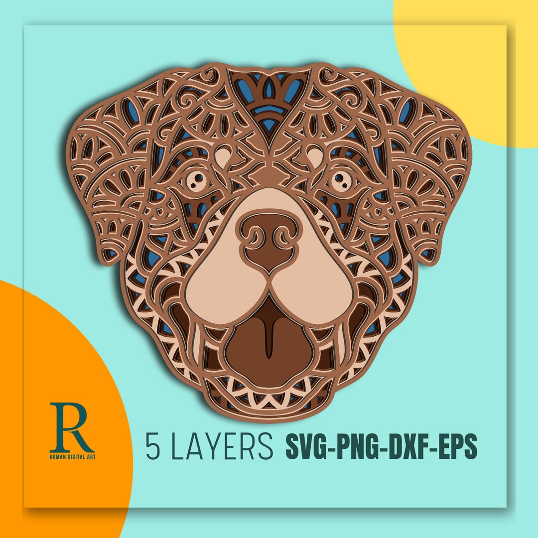 3D Rottweiler Mandala SVG: Multilayer Dog Cut File - Etsy