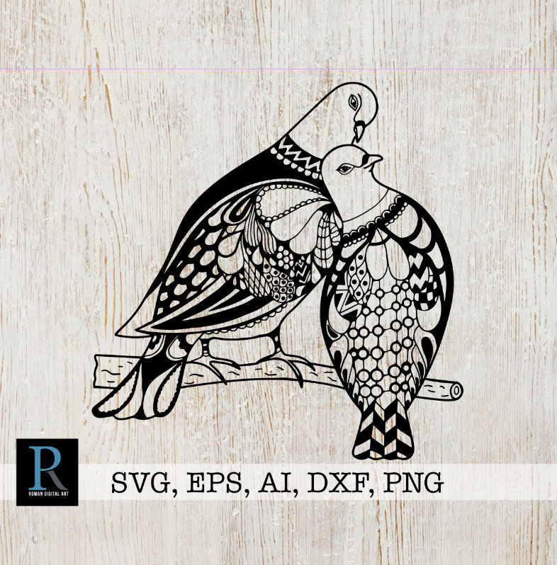 Zentangle Bird SVG Mandala Bird SVG Single Layered - Etsy