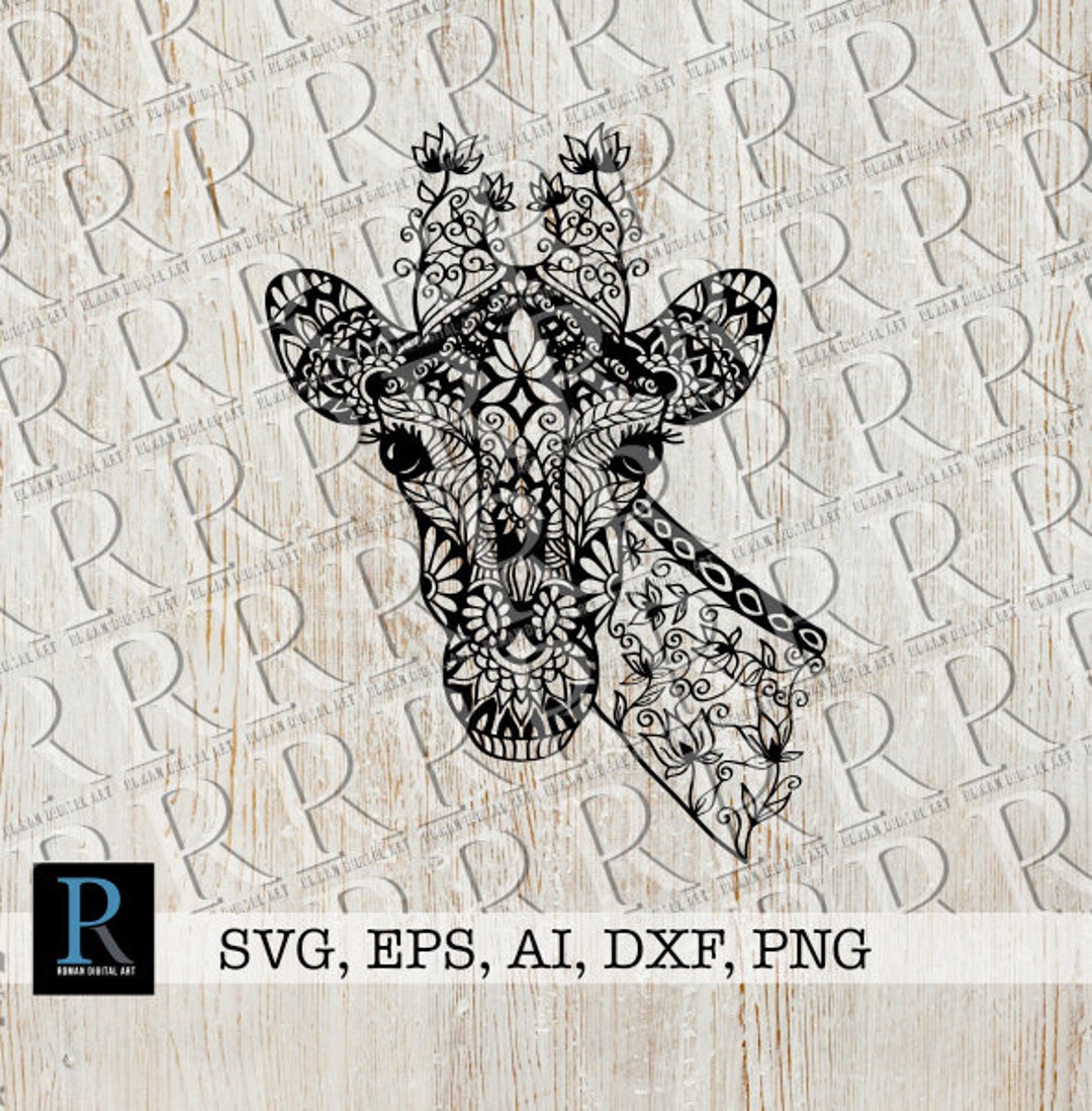 Giraffe Mandala SVG, Mandala Animal SVG, Giraffe Zentangle SVG ...