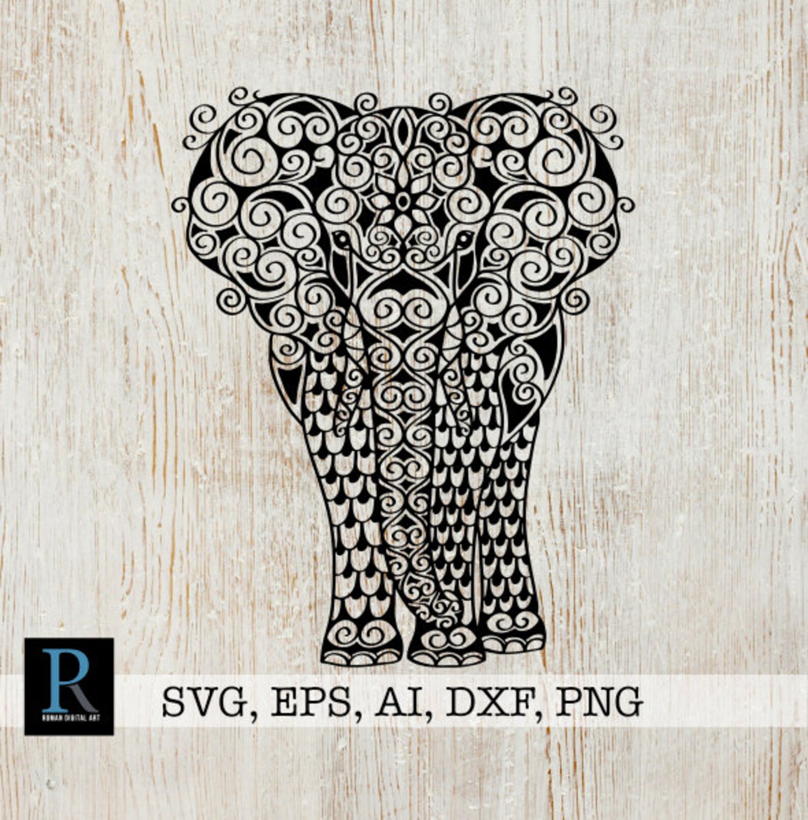 Zentangle Elephant SVG Mandala Elephant SVG Elephant for - Etsy