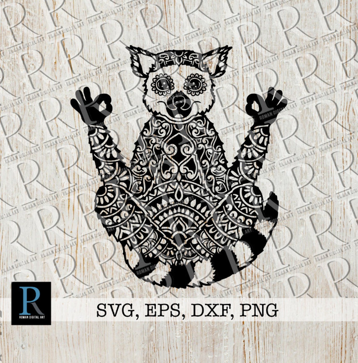 Lemur SVG File Mandala Lemur Yoga SVG File Meditating Animal | Etsy