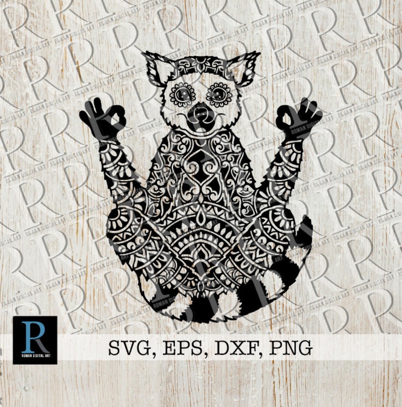 Lemur SVG File Mandala Lemur Yoga SVG File Meditating Animal - Etsy