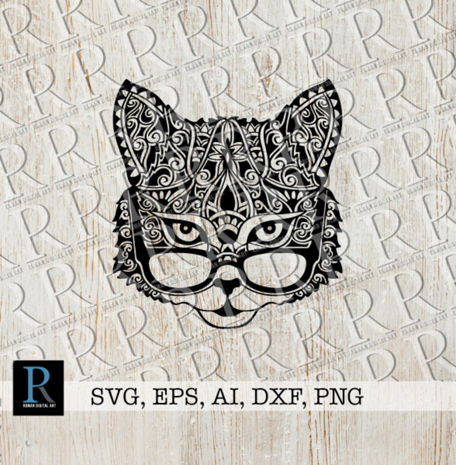 Zentangle Cat SVG File Mandala Cat Cut File Cat Cricut SVG - Etsy