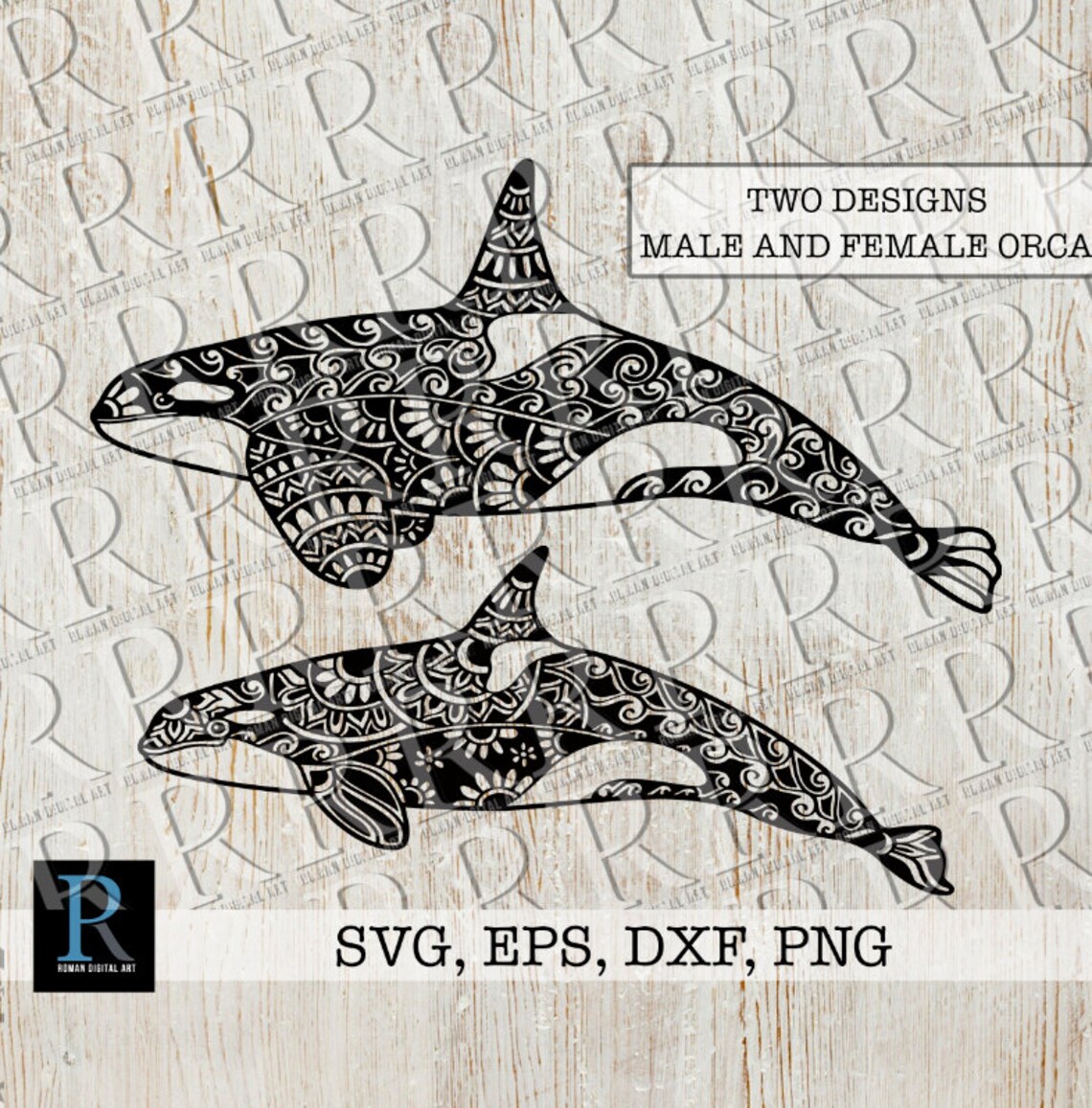 Mandala Orca SVG File Killer Whale Cut File Zentangle Orca - Etsy