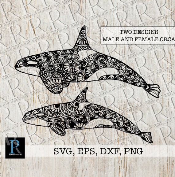 Mandala Orca SVG File Killer Whale Cut File Zentangle Orca - Etsy
