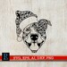 Pit Bull Mandala SVG Christmas Santa Claus Animal, Pitbull for Cricut ...
