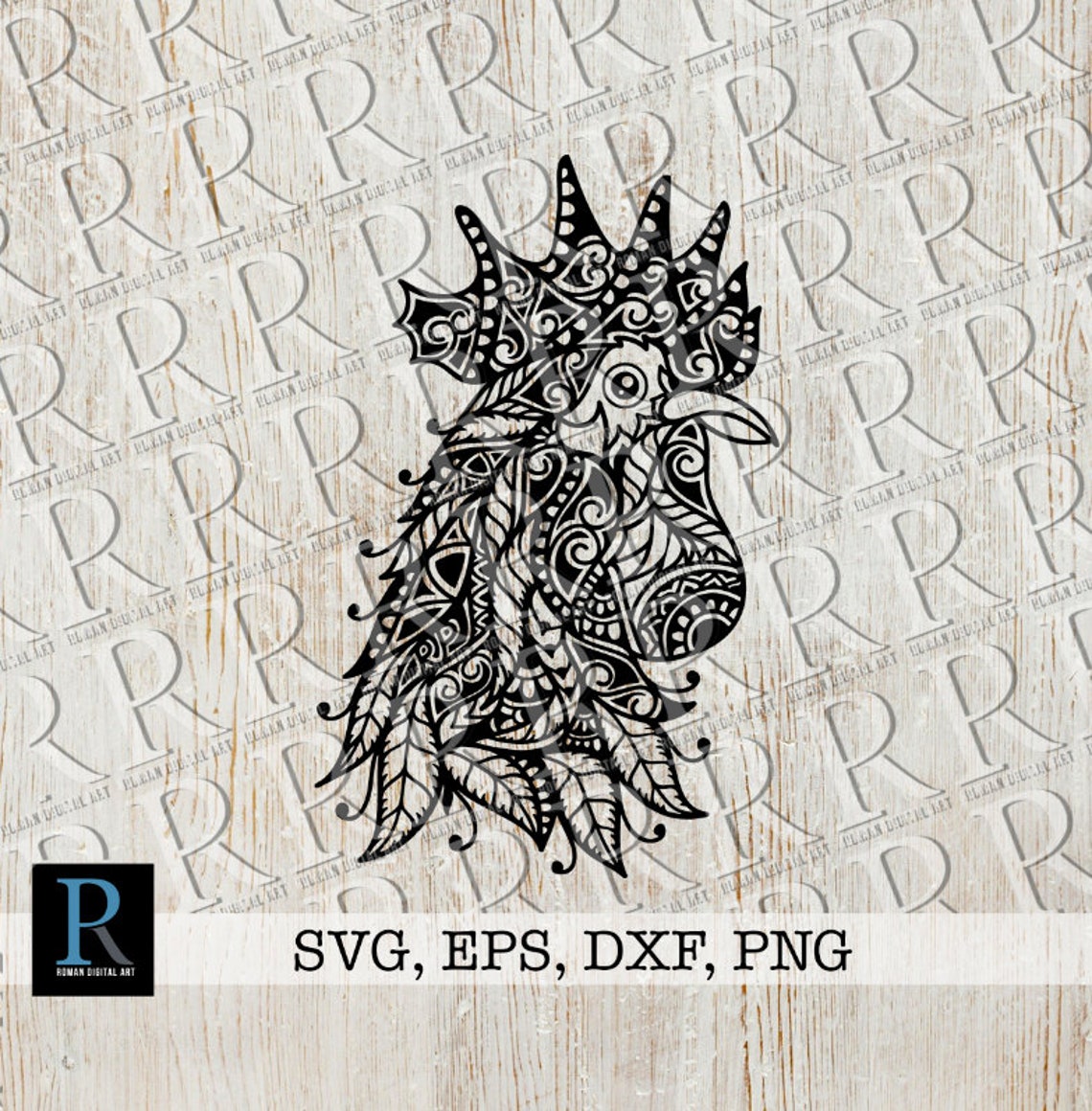 Mandala Rooster SVG File Zentangle Rooster SVG File Rooster - Etsy