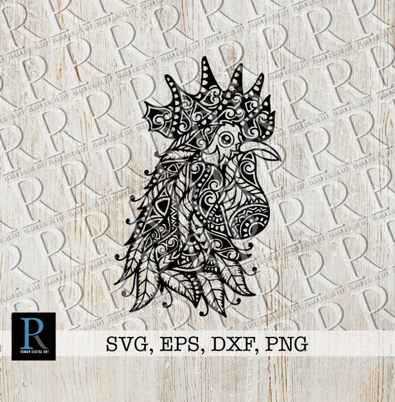 Mandala Rooster SVG File Zentangle Rooster SVG File Rooster - Etsy