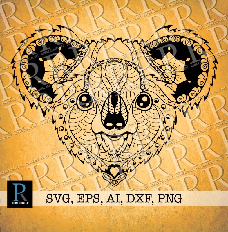 Zentangle Koala SVG Mandala Koala SVG Single Layered | Etsy Canada