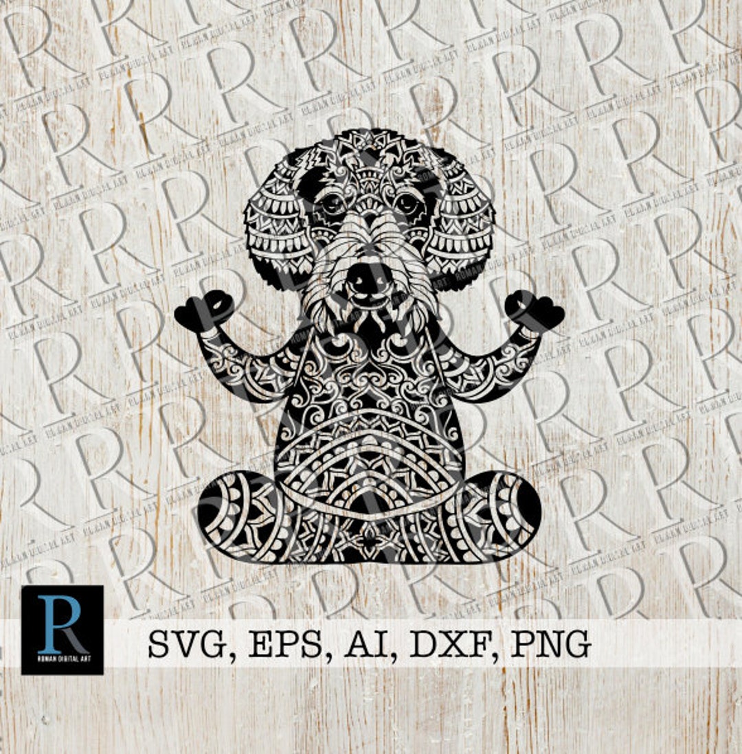 Zentangle Wirehaired Dachshund Yoga SVG, Meditating Dog SVG Cut File ...