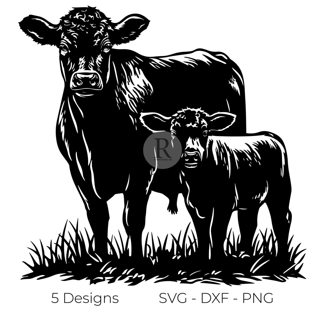Angus Cow 5 SVG Bundle, Cow and Calf Farm Vector Files - Etsy