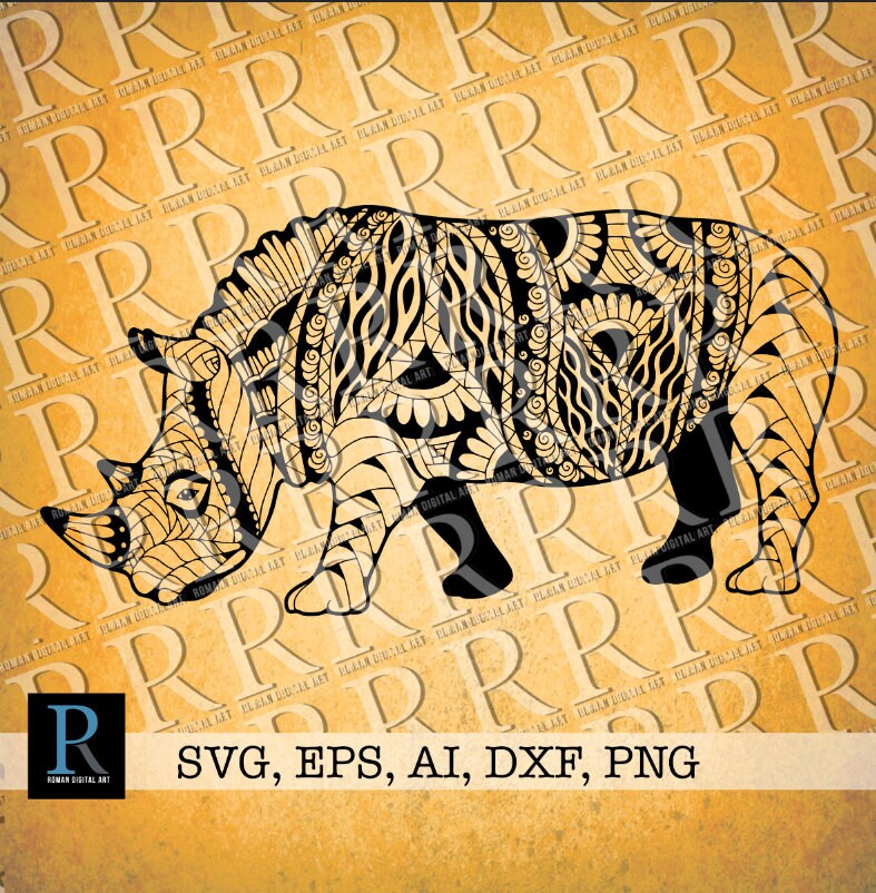 Zentangle Rhino SVG Mandala Rhino SVG Single Layered - Etsy Hong Kong