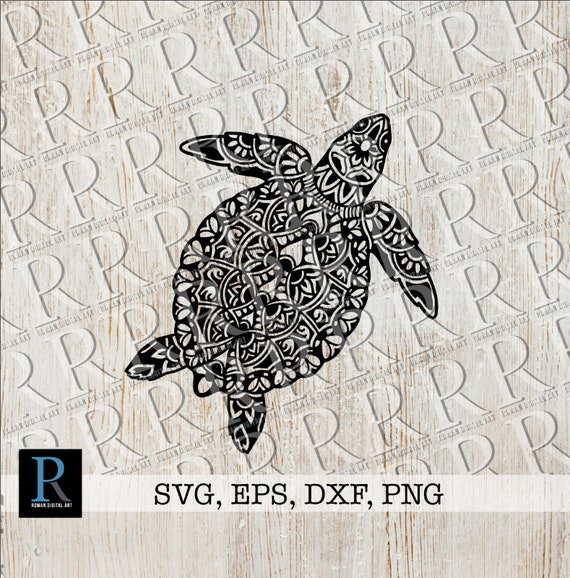 Sea Turtle Mandala SVG File Zentangle Sea Turtle SVG File - Etsy
