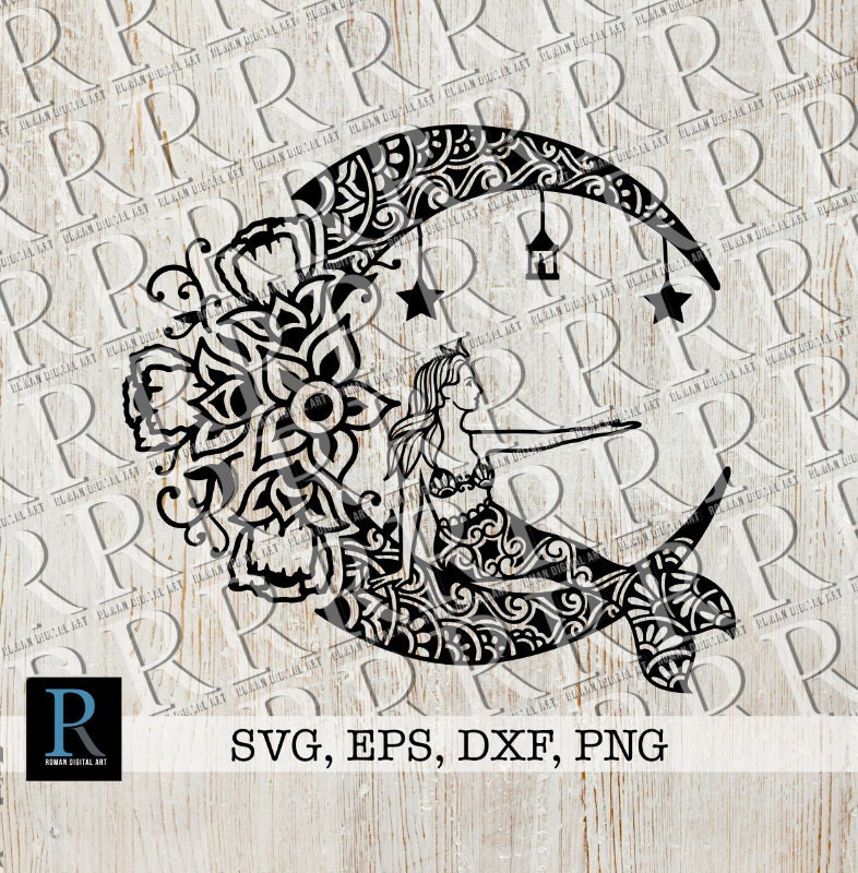 Mermaid Mandala SVG Zentangle Mermaid Mermaid Cricut SVG | Etsy