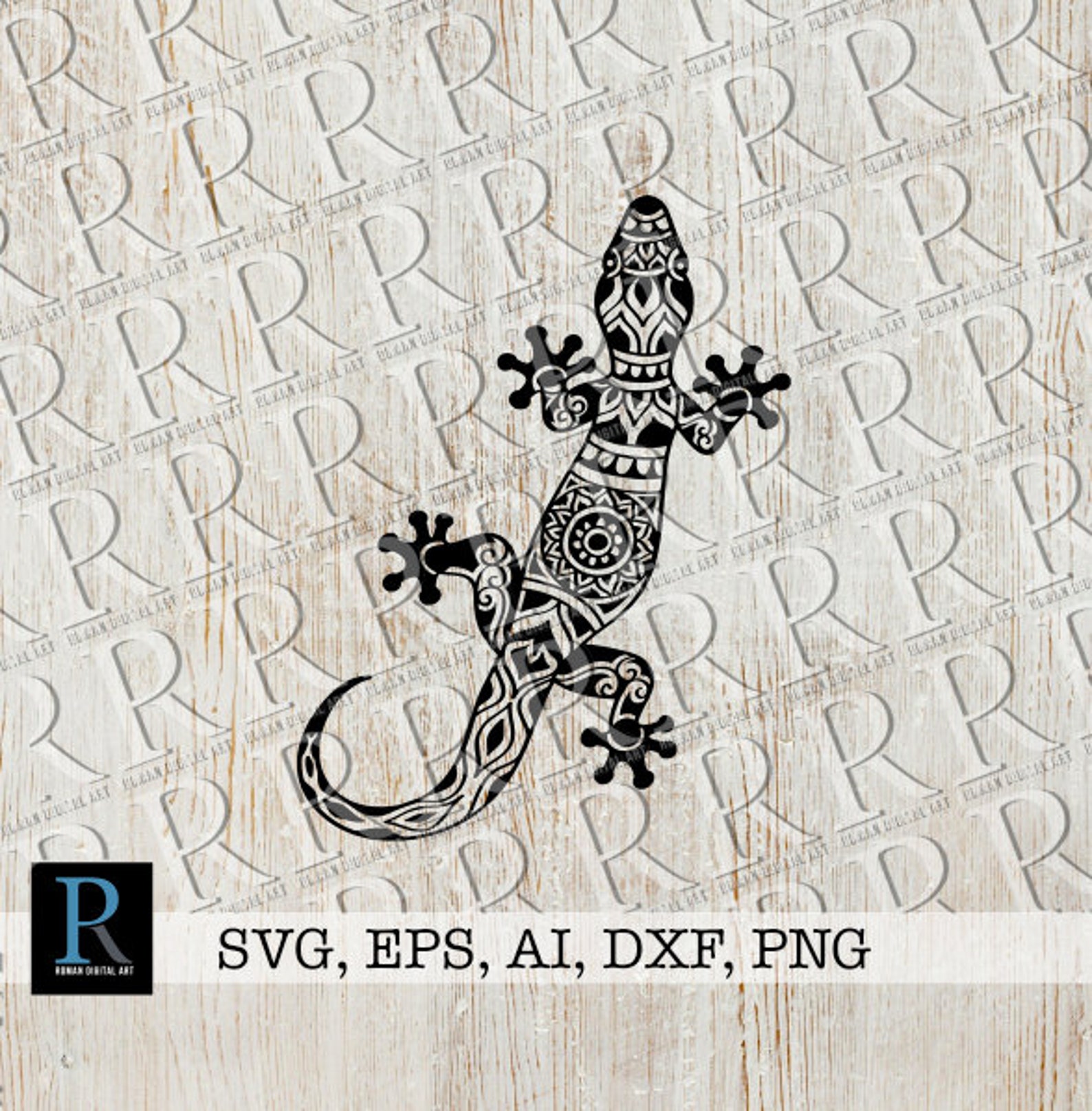 Zentangle Gecko Lizard SVG File Mandala Lizard Cut File - Etsy