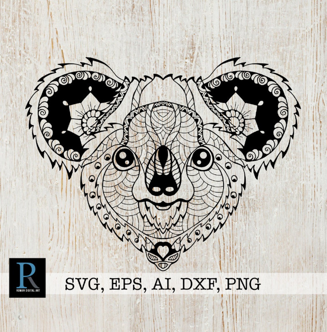 Zentangle Koala SVG Mandala Koala SVG Single Layered | Etsy