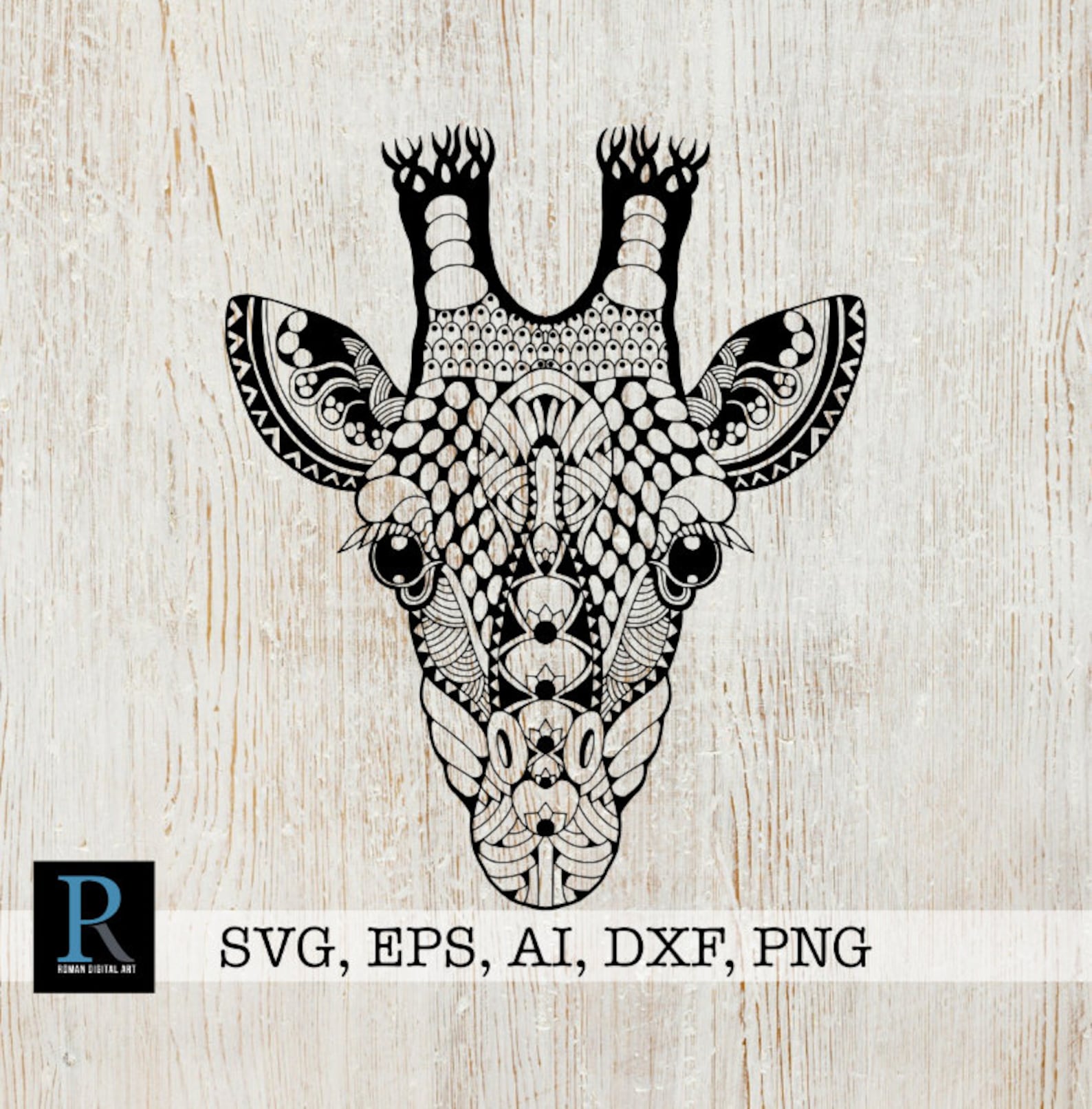 Zentangle Giraffe SVG Mandala Giraffe SVG Single Layered - Etsy