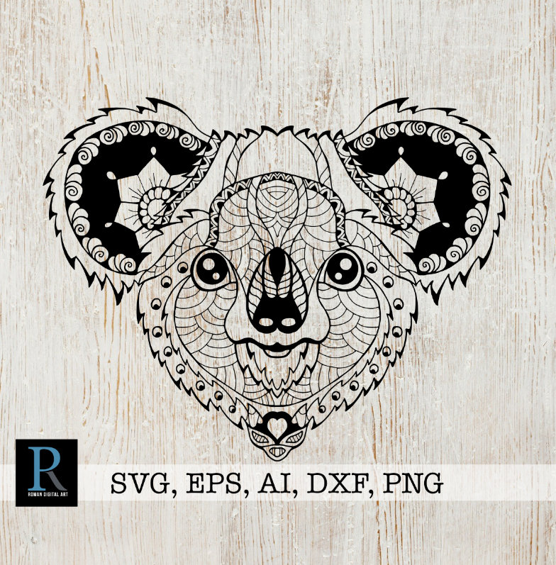 Zentangle Koala SVG Mandala Koala SVG Single Layered | Etsy Canada