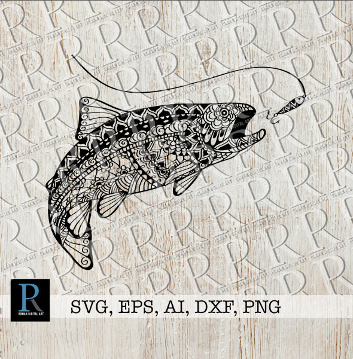 Zentangle Trout Fish SVG Mandala Trout Fish SVG | Etsy