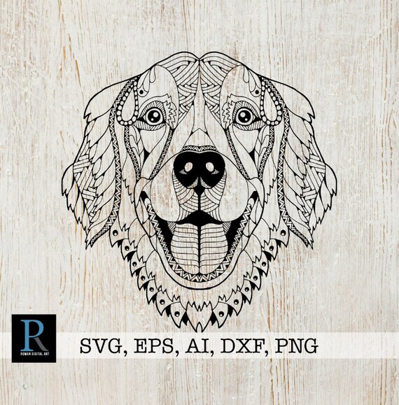 Zentangle Golden Retriever SVG Mandala Golden Retriever Svg | Etsy