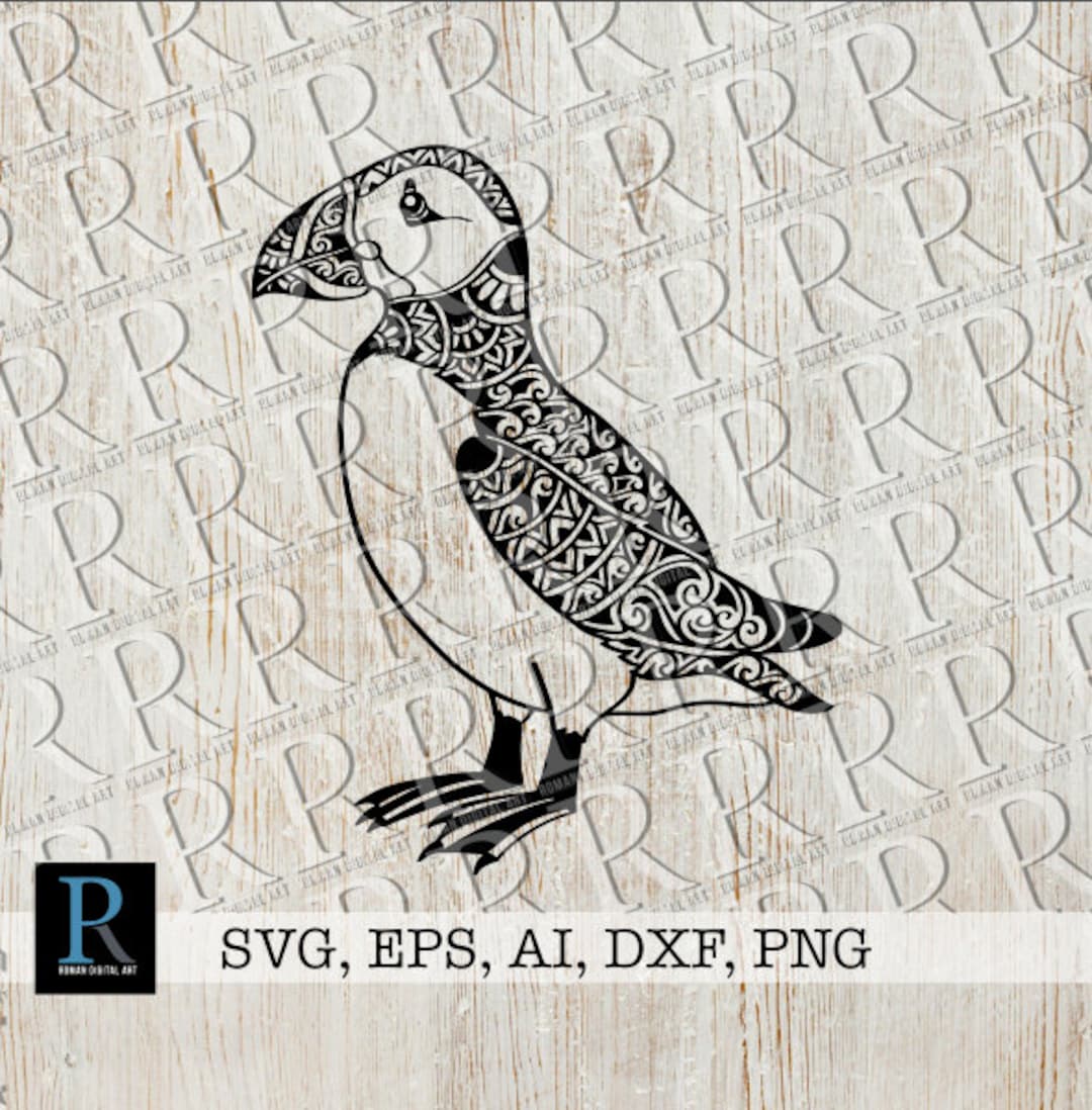 Puffin SVG File, Mandala Puffin SV, Zentangle Puffin SVG, Puffin Bird ...