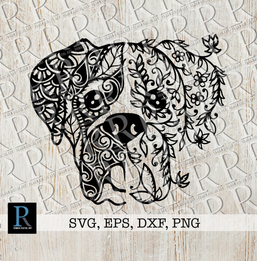 Boxer Mandala SVG File, Zentangle Boxer Dog Cut File, Mandala Dog ...