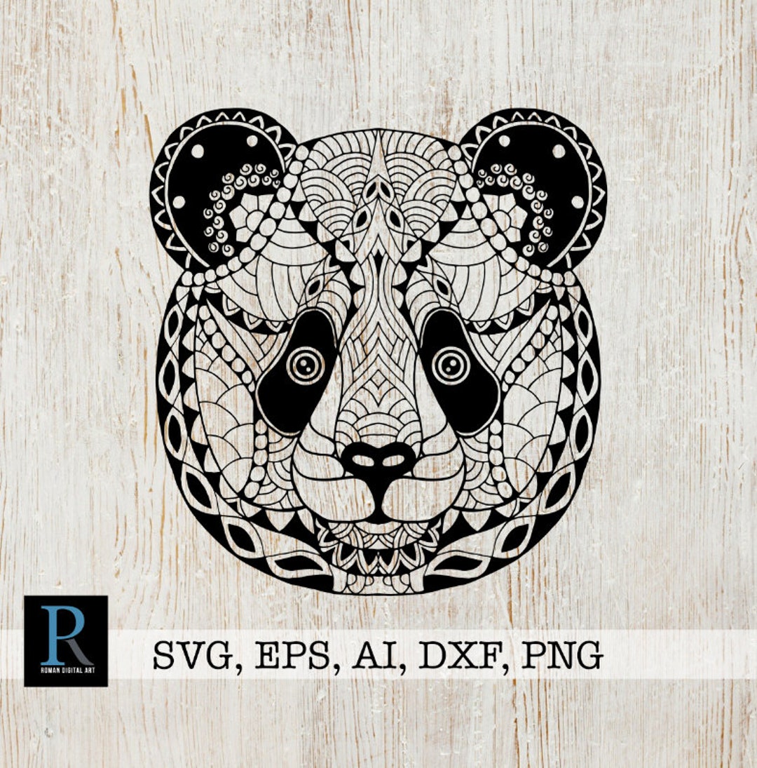 Zentangle Panda SVG, Mandala Panda SVG, Panda Cricut SVG, Panda Cut ...