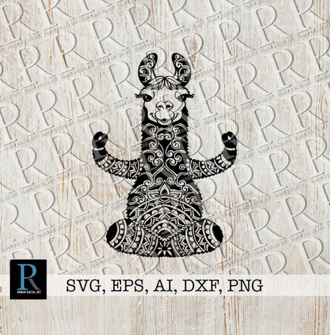 Mandala Yoga Llama SVG, Alpaca Meditating Cricut SVG Design, Llama ...