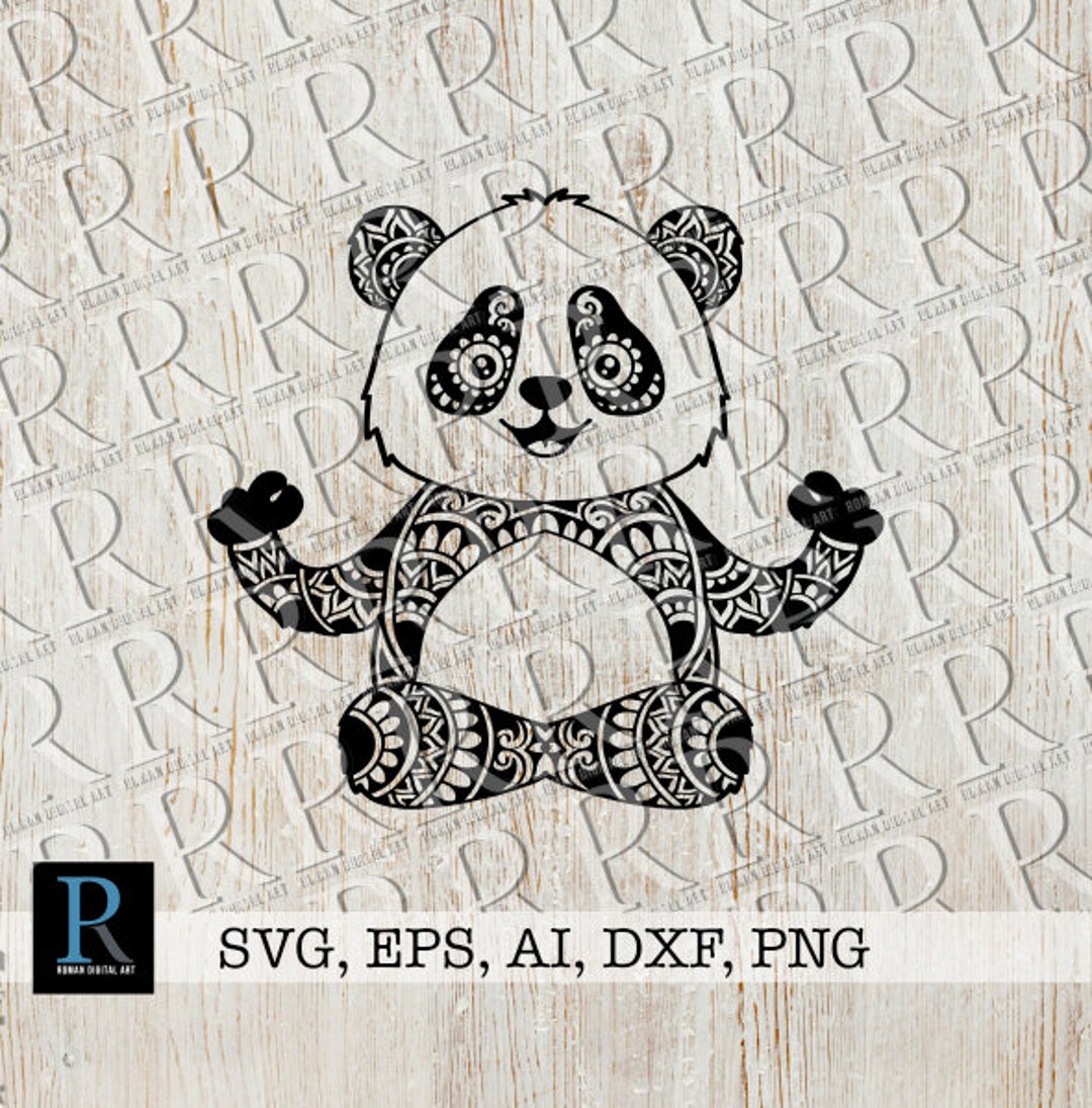 Mandala Meditating Panda SVG File: Yoga Panda, Single Layer - Etsy