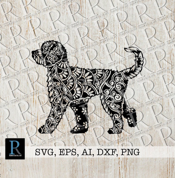 Golden Doodle Dog SVG: Zentangle Mandala Cut File - Etsy