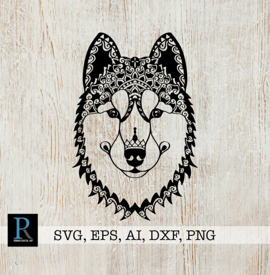 Mandala Siberian Husky SVG, Zentangle Dog, Single Layer (cut File) - Etsy