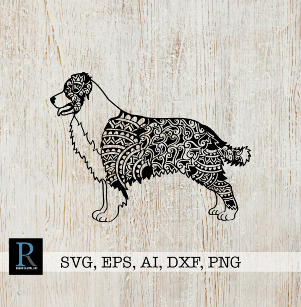 Zentangle Mini Australian Shepherd SVG File Aussie SVG Cut - Etsy