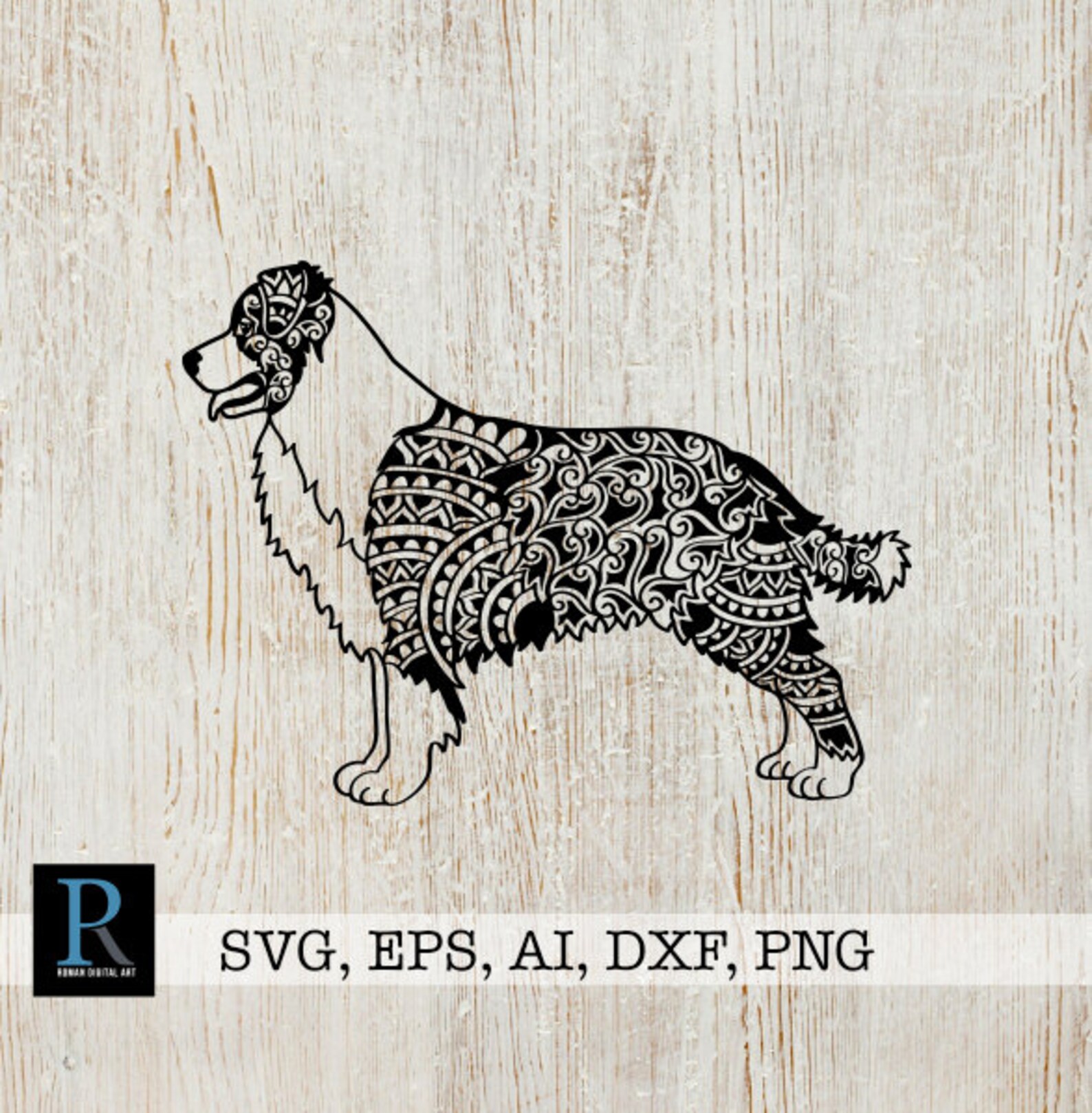Zentangle Mini Australian Shepherd SVG File Aussie SVG Cut - Etsy