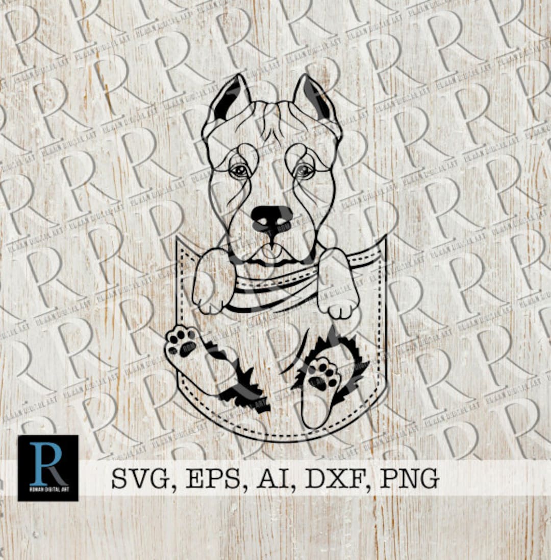 Dogo Argentino SVG, Dogo Argentino in Pocket, Dogo Argentino PNG, Dogo ...