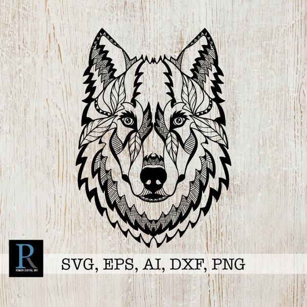 Wolf Mandala Svg - Etsy