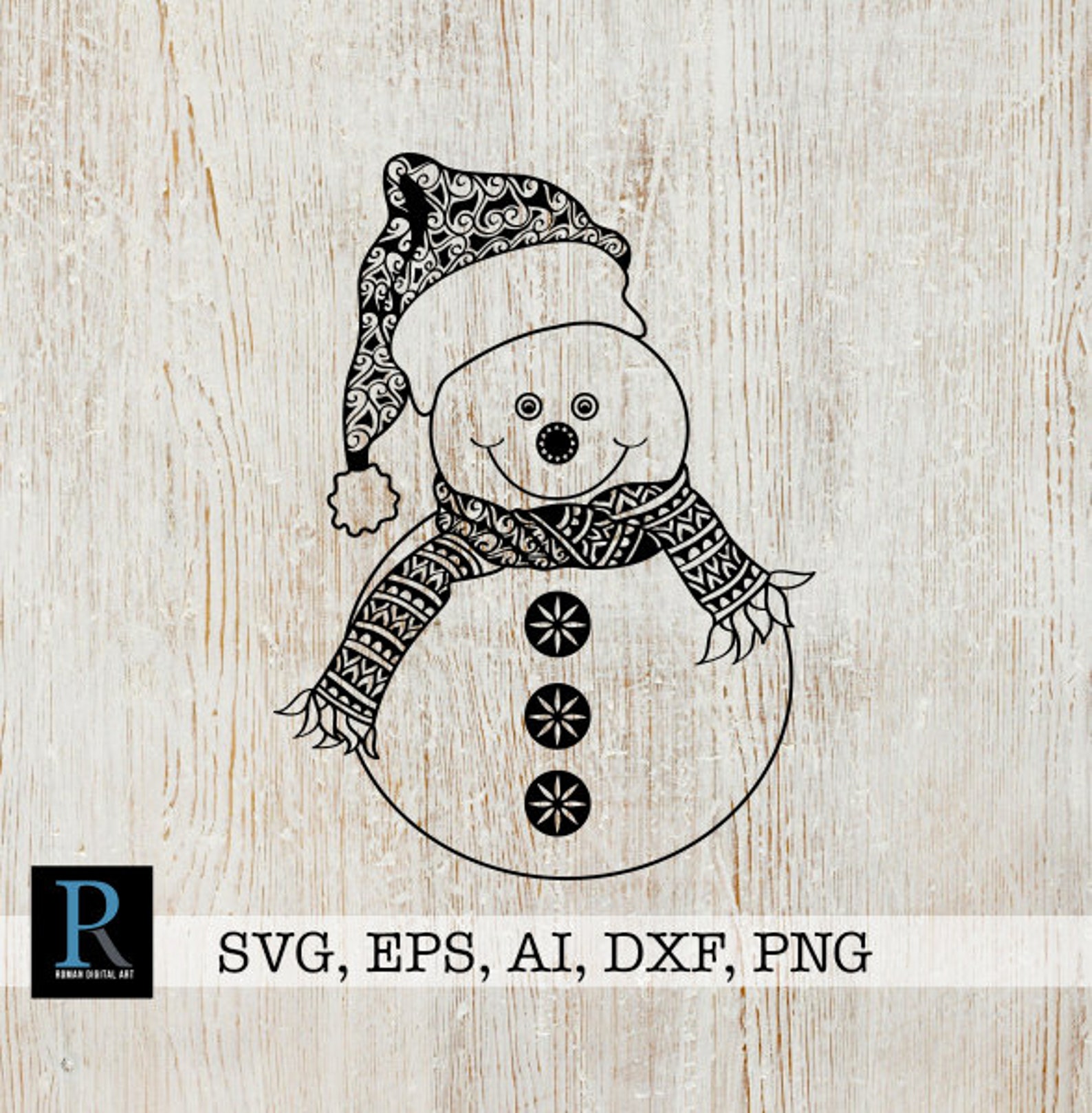 Zentangle Snowman SVG Christmas Snowman SVG Mandala Snowman - Etsy