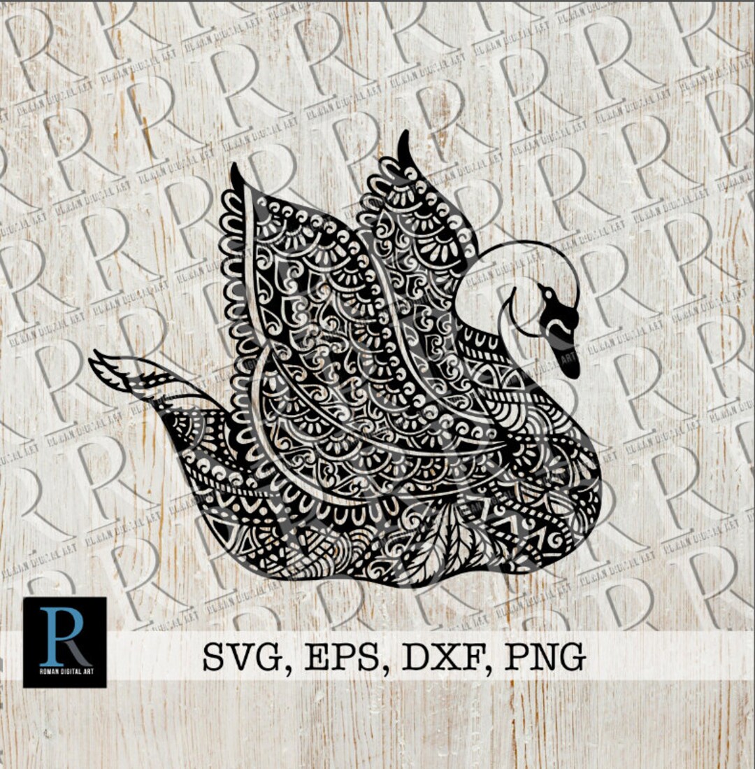 Swan SVG Cricut File, Mandala Swan Bird Cut File, Zentangle Swan SVG ...