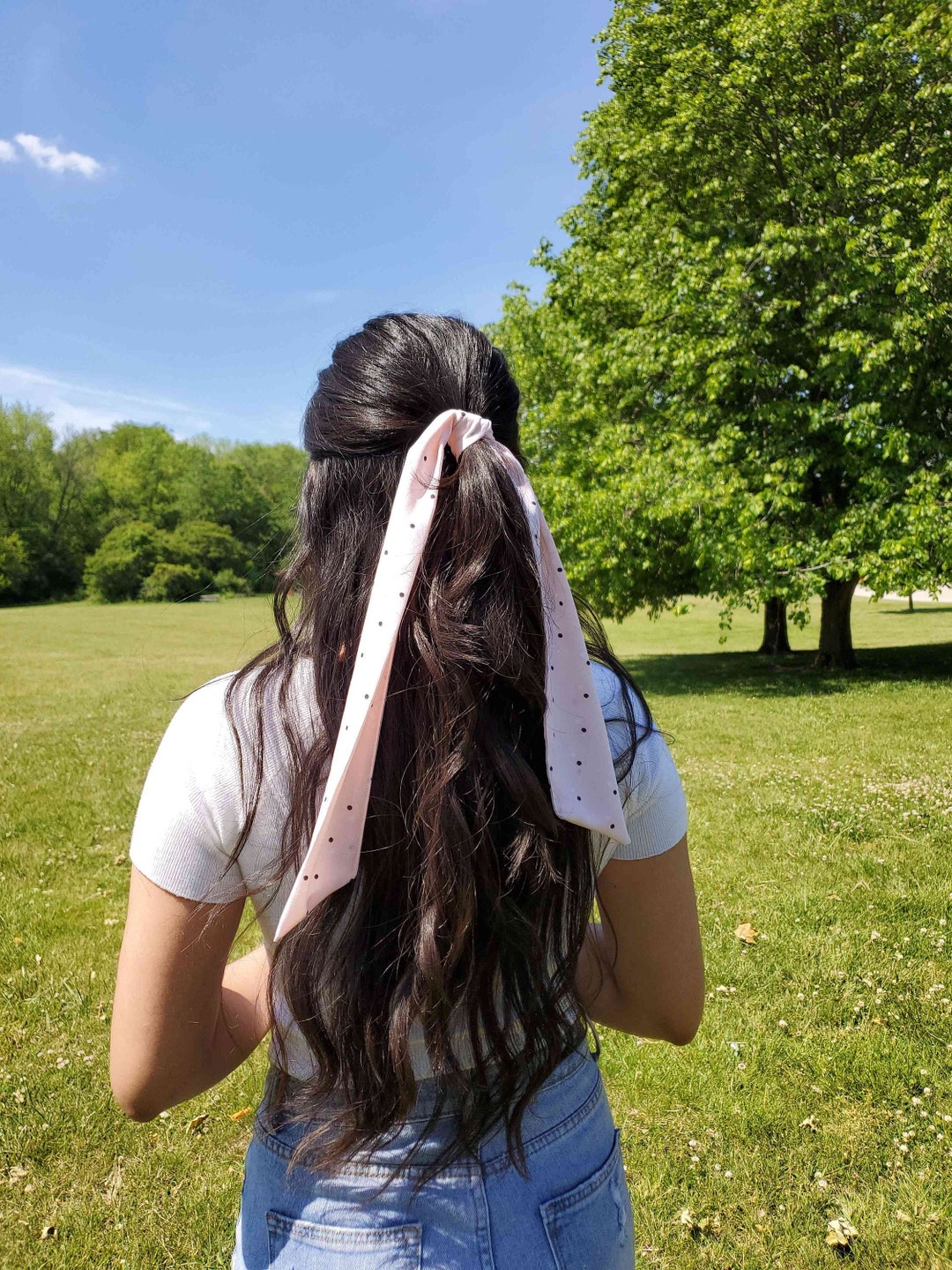 Long Tail Scarf | Floral Hair Scarf | Head Scarf | Chiffon Scarf | Bun ...