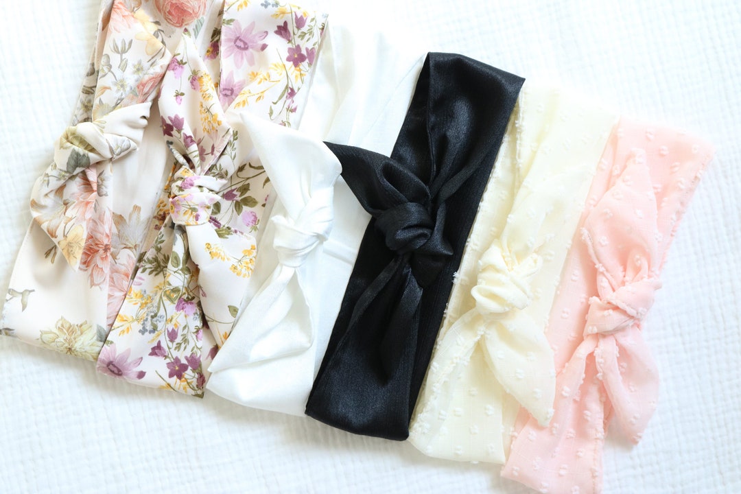 Hair Scarf | Long Tail Scarf | White Scarf | Floral Hair Scarf | Silky ...