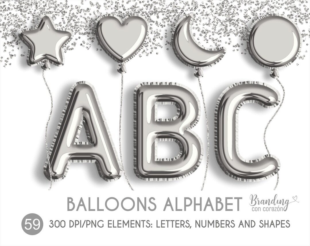 Silver Foil Balloon Alphabet Clipart, PNG Format, Transparent ...
