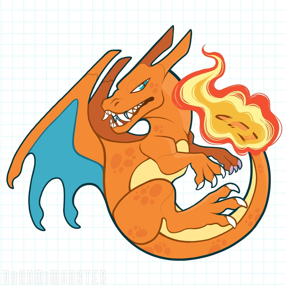 Pokemon: Charizard CHARM STICKER - Etsy