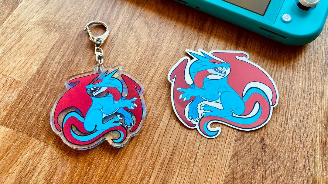 Pokemon: Salamence [CHARM + STICKER] - Etsy