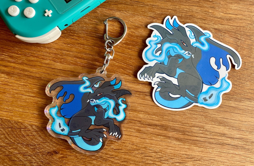 Pokemon: Mega Charizard X&Y [CHARM + STICKER] - Etsy