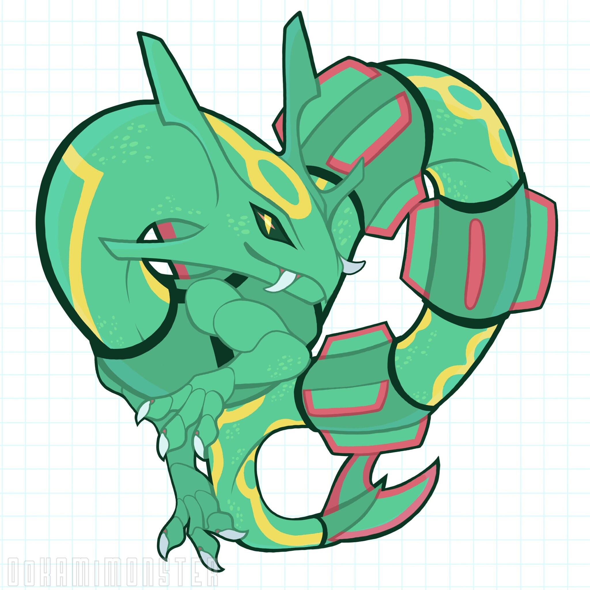 Pokemon: Rayquaza CHARM STICKER - Etsy