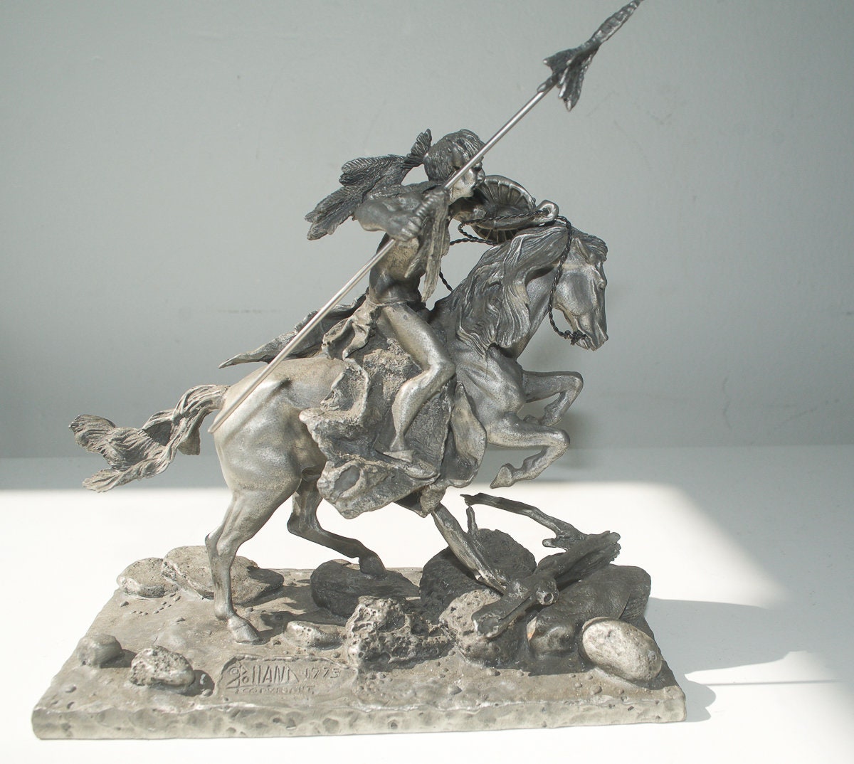 Rare Vintage Donald Polland Limited Edition "cheyenne" Pewter Sculpture ...