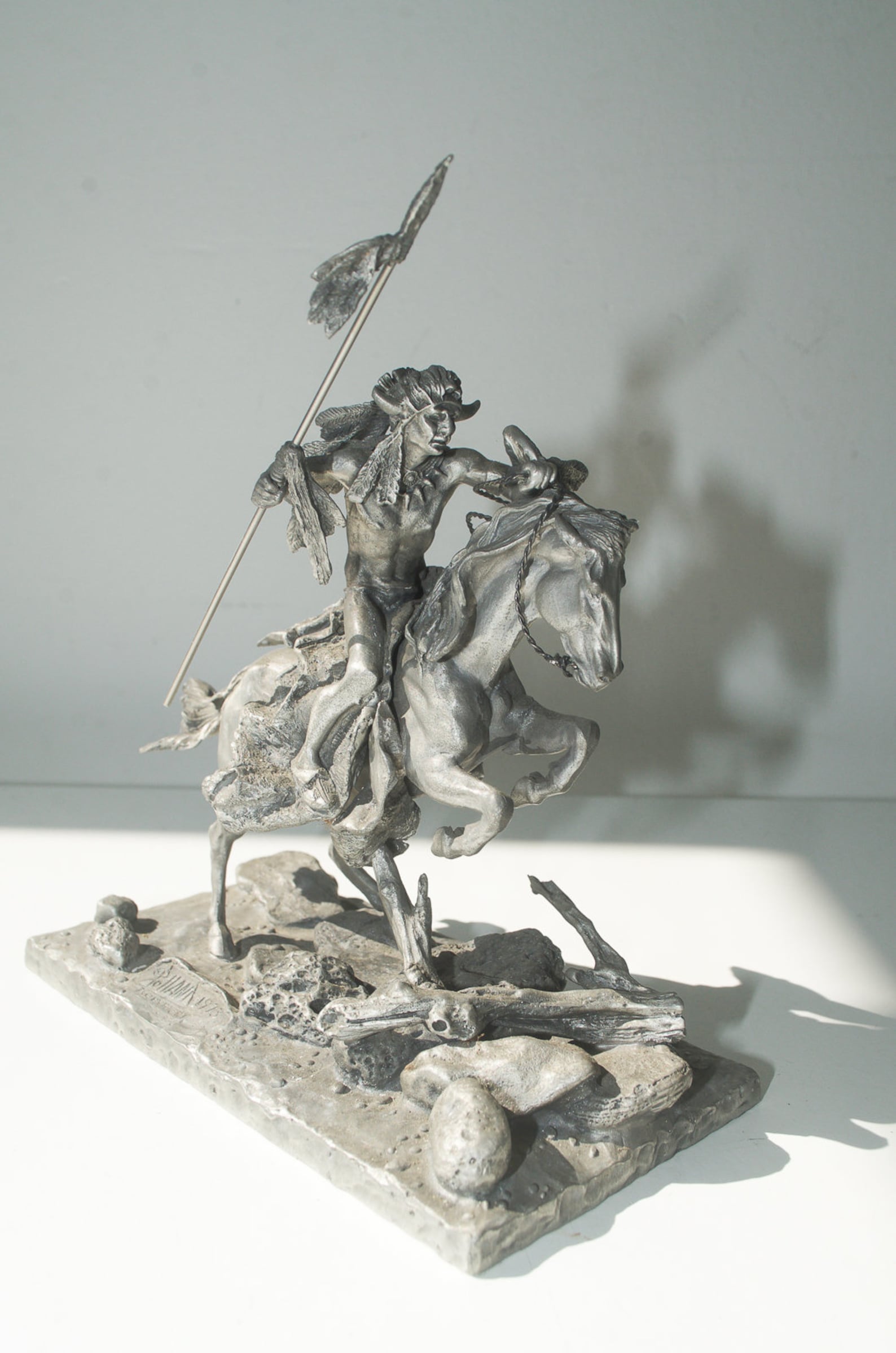 Rare Vintage Donald Polland Limited Edition "cheyenne" Pewter Sculpture ...