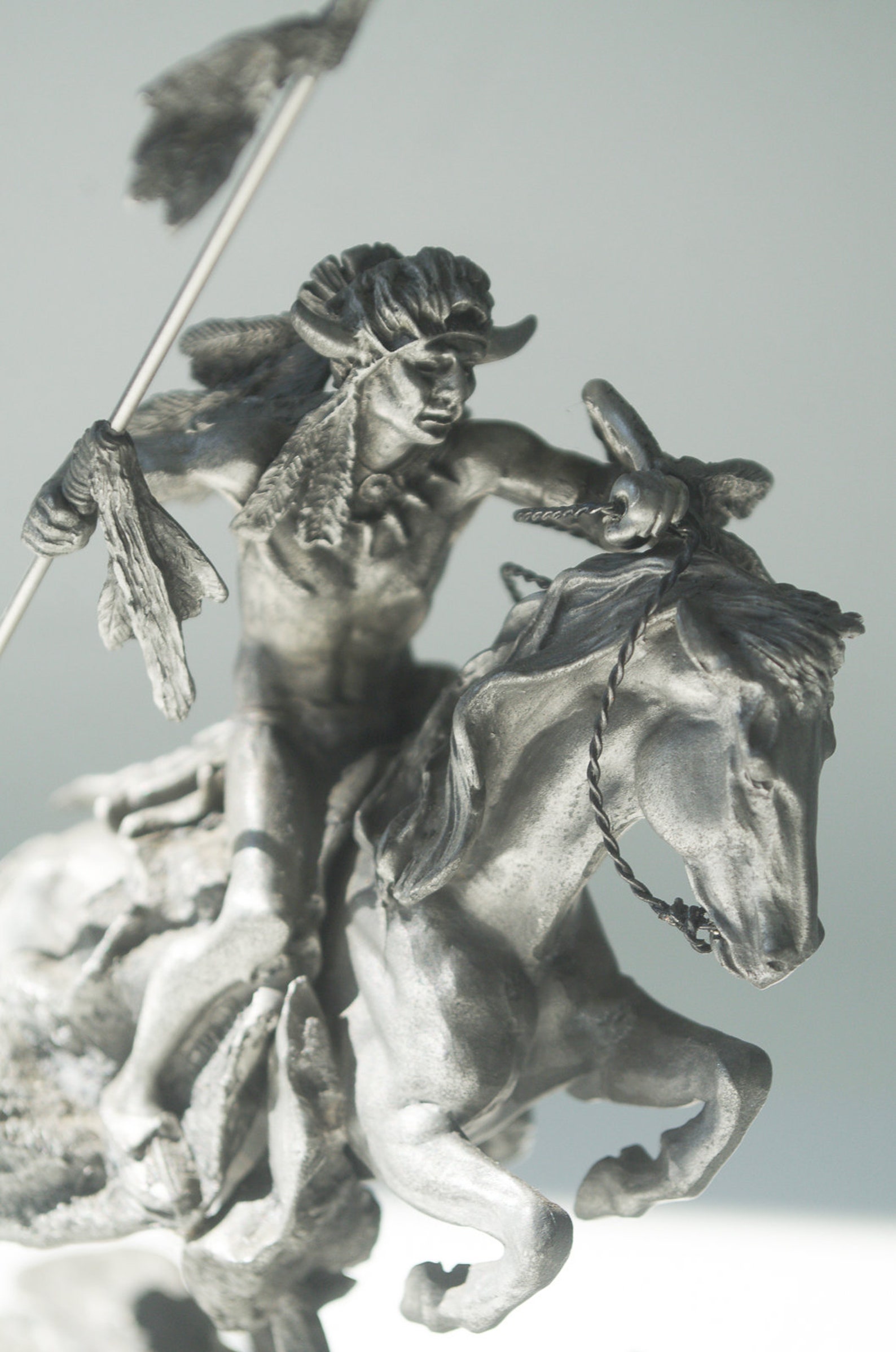 Rare Vintage Donald Polland Limited Edition "cheyenne" Pewter Sculpture ...